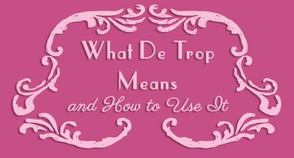 What De Trop Means and How to Use It - Frenchplanations